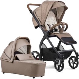 Kombi-Kinderwagen Gesslein "FX4 Soft+ mit Aufsatz Swing schwarz, sand" beige (sand) Baby Kinderwagen Kombikinderwagen mit Babywanne C3 und Babyschalenadapter