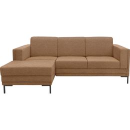Ecksofa "LOOKS VII L-Form", braun (messing), B:214cm H:82cm T:146cm, 100% Polyester, LOOKS by Wolfgang Joop, Sofas, Ecksofa, klare Linien, edles Design