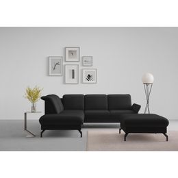 Sit & More Ecksofa SIT & MORE "Fashion L-Form", schwarz, B:250cm H:84cm T:207cm, Sofas, Ecksofa, wahlweise mit Kopfteilverstellung und Vorziehsitz, motorisch