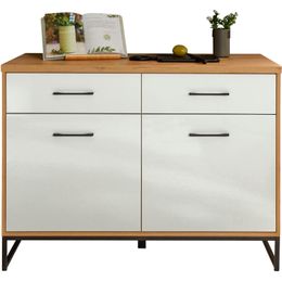 Unterschrank BASIC BY BALCULINA "Seattle" Schränke Gr. B/H/T: 123,5 cm x 91 cm x 60 cm, braun (artsan eiche, weiß hochglanz) Küchenunterschrank Breite v123,4 cm