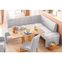 Eckbank Home Affaire "Bologna", grau (hellgrau (arizona 4411)), B:200cm H:84cm T:160cm, Sitzbänke, in 2 Größen (langer Schenkel 180 oder 200 cm), verschiedene Qualitäten