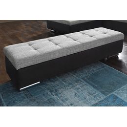 Hocker DOMO collection "Treviso XXL: B/T/H: 161/60/41 cm" Gr. B/H/T: 161 cm x 41 cm x 60 cm, Microfaser PRIMABELLE-Struktur, schwarz (schwarz, weiß, pepper) Hocker mit Stauraum Polsterhocker Stauraum, auch in Cord, passend zur Serie, moderne Steppung