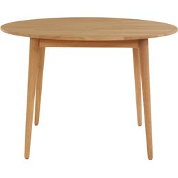 Esstisch Andas "Toarp" Tische Gr. B/H/T: 110 cm x 74 cm x 110 cm, braun (eiche natur, eiche natur) Esstische rund oval Massivholz Eiche Esszimmertisch im Scandi Look, FSC zertifiziert