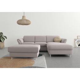 Sit & More Ecksofa SIT & MORE "Apulia L-Form", beige (sand), B:250cm H:78cm T:185cm, Webstoff (100% Polyester);Struktur weich (90% Polyester, 10% Polyamid);Luxus-Microfaser Euphoria (100% Polyester);Samtoptik (100% Polyester), Sofas, Ecksofa, wahlweise Bettfunktion, Bettkasten und Kopf- und Armteilverstellung