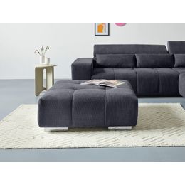 Hocker COTTA "Orion" Gr. H/T: 42 cm x 103 cm, Chenille-Struktur, schwarz (black) gemütlicher Hocker im modernen Design