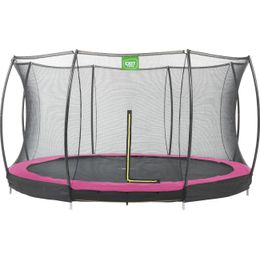 Bodentrampolin EXIT "Silhouette Ground" Trampoline Gr. Ø 366 cm, rosa (schwarz, pink) Kinder mit Sicherheitsnetz