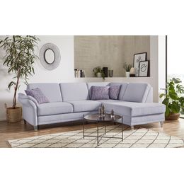 Sit & More Ecksofa SIT & MORE "Clio L-Form", silber, B:254cm H:89cm T:190cm, Sofas, Ecksofa, wahlweise mit Bettfunktion und Bettkasten, inklusive Federkern
