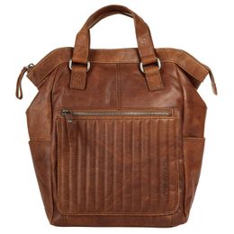 SPIKES & SPARROW Cityrucksack SPIKES & SPARROW Gr. B/H/T: 25 cm x 31 cm x 12 cm, braun (cognac) Rucksäcke echt Leder