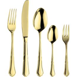 Pinti Inox Besteck-Set PINTINOX "Settecento Treasure Gold" Essbesteck-Sets Gr. 30 tlg., goldfarben Optik Gold PVD Beschichtung