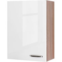 Hängeschrank Flex-Well "Florenz" Schränke Gr. B/H/T: 60 cm x 89 cm x 32 cm, 1 St., weiß (hochglanz weiß, sonoma eiche) Hängeschränke (B x H T) 60 89 32 cm