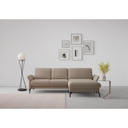 Sit & More Ecksofa SIT & MORE "Fashion L-Form", grau (taupe), B:253cm H:84cm T:165cm, Sofas, Ecksofa, wahlweise mit Kopfteilverstellung und Vorziehsitz, motorisch