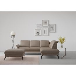 Sit & More Ecksofa SIT & MORE "Fashion L-Form", grau (taupe), B:250cm H:84cm T:207cm, Sofas, Ecksofa, wahlweise mit Kopfteilverstellung und Vorziehsitz, motorisch