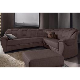 Sit & More Ecksofa SIT & MORE "Benson L-Form", braun (dunkelbraun), B:265cm H:94cm T:215cm, NaturLeder;Luxus-Microfaser;Luxus-Kunstleder;Primabelle-Microfaser, Sofas, Ecksofa, wahlweise mit Bettfunktion