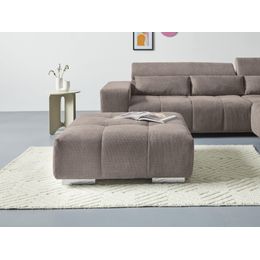 Hocker COTTA "Orion" Gr. H/T: 42 cm x 103 cm, Chenille-Struktur, grau (taupe) gemütlicher Hocker im modernen Design