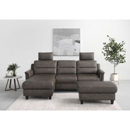 Sit & More Ecksofa SIT & MORE "Far&ouml; L-Form", braun, B:234cm H:90cm T:168cm, Sofas, Ecksofa, inklusive Federkern, wahlweise mit Bettfunktion und Bettkasten