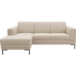 Ecksofa "LOOKS VII L-Form", beige, B:214cm H:82cm T:146cm, 100% Polyester, LOOKS by Wolfgang Joop, Sofas, Ecksofa, klare Linien, edles Design