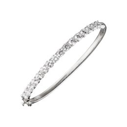 Armreif Jobo Armbänder Gr. Silber 925 (Sterlingsilber), silberfarben (silber 925, weiß) Damen Armreifen oval 925 Silber mit Zirkonia