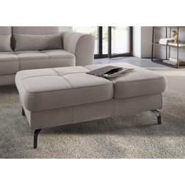 Sit & More Hocker SIT & MORE "Bendigo", beige (sand), B:114cm H:42cm T:71cm, Hocker, Polsterhocker, mit Klappfunktion, Bodenfreiheit 12 cm, wahlweise in 2 Fu&szlig;farben
