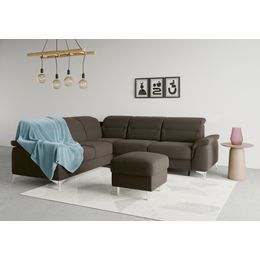 Sit & More Ecksofa SIT & MORE "Sinatra L-Form", braun (espresso), B:251cm H:85cm T:231cm, 90% Polyester, 10% Polyamid, Sofas, Ecksofa, optional mit Kopfteilverstellung und Armteilfunktion