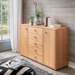 Kombikommode Wiemann "Kiruna" Sideboards Gr. B/H/T: 141 cm x 86 cm x 43 cm, braun (eiche teilmassiv) Kombikommoden vormontiert