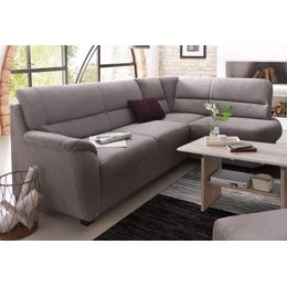 Sit & More Ecksofa SIT & MORE "Pandora L-Form", grau, B:251cm H:91cm T:176cm, Luxus-Microfaser ALTARA NUBUCK (100% Polyester);Luxus-Microfaser ALTARA NUBUCK (100% Polyester);Luxus-Microfaser (100% Polyester), Sofas, Ecksofa, wahlweise mit Bettfunktion und Bettkasten
