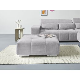 Hocker COTTA "Orion" Gr. H/T: 42 cm x 103 cm, Chenille-Struktur, grau (grey) gemütlicher Hocker im modernen Design