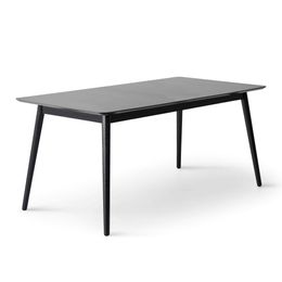 Esstisch HAMMEL FURNITURE "Meza Designtisch mit Auszugsfunktion und 2 Einlegeplatten" Tische Gr. B/H/T: 165 cm x 74 cm x 90 cm, Einlegeplatten, grau (graphit, schwarz, graphit) Esstische rechteckig abgerundete Tischplatte MDF, Massivholzgestell, in zwei Breite