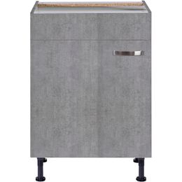 Spülenschrank Optifit "Cara" Schränke Gr. B/H/T: 60 cm x 87 cm x 58,4 cm, 1 St., grau (beton, beton) Breite 60 cm