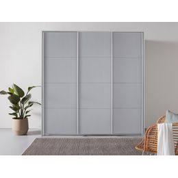 Schwebetürenschrank Rauch "Oteli" Schränke Gr. B/H/T: 211 cm x 233 cm x 68 cm, ohne Beleuchtung, 3 St., grau (seidengrau) inkl. Passepartout optional mit Beleuchtung