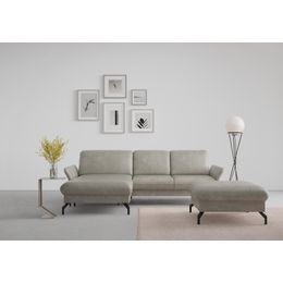 Sit & More Ecksofa SIT & MORE "Fashion L-Form", grau (hellgrau), B:253cm H:84cm T:165cm, Sofas, Ecksofa, wahlweise mit Kopfteilverstellung und Vorziehsitz, motorisch