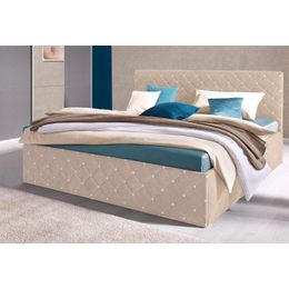 Polsterbett, beige (sand), B:170cm L:212cm, Bezug Bett: Microfaser (100% Polyester);Bonnell-Federkernmatratze: 51% Polypropylen, 39% Polyester, 10% Baumwolle;Kaltschaummatratze: 100% Polyester, Bezug abnehm- und waschbar bis 60C, Westfalia Schlafkomfort, Betten, inkl. Bettkasten bei Ausführung mit Matratze