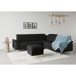 Sit & More Ecksofa SIT & MORE "Sinatra L-Form", schwarz, B:251cm H:85cm T:231cm, 98% Polyester, 2% Polyamid, Sofas, Ecksofa, optional mit Kopfteilverstellung und Armteilfunktion