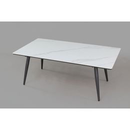 Couchtisch PAROLI Tische Gr. B/H/T: 110 cm x 42 cm x 60 cm, grau (weiß marmoriert, schwarz, weiß marmoriert) in moderner Marmoroptik, Breite 110 cm