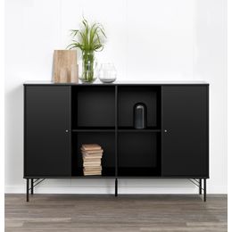 Sideboard HAMMEL FURNITURE "Mistral Kubus" Sideboards Gr. B/H/T: 136 cm x 89 cm x 32,5 cm, schwarz Sideboards mit zwei Türen und Metall Füße, Breite: 136 cm