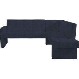 Eckbank Home Affaire "Umag", blau (dunkelblau (capulet 4010)), B:210cm H:89cm T:160cm, Massivholz, Holzwerkstoff, Polyester, Sitzbänke, Sitz und Rücken gepolstert, verschiedene Qualitäten