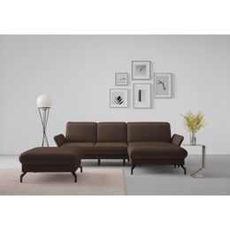 Sit & More Ecksofa SIT & MORE "Fashion L-Form", braun (dunkelbraun), B:253cm H:84cm T:165cm, Sofas, Ecksofa, wahlweise mit Kopfteilverstellung und Vorziehsitz, motorisch