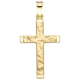 Kreuz-Anhänger Jobo "Anhänger Kreuz" Schmuckanhänger Gr. Gelbgold 585, gelb (gelbgold 585) Damen Anhänger 585 Gold