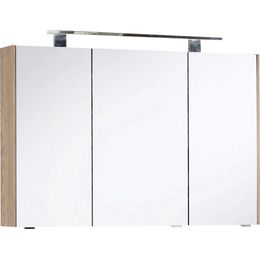 Spiegelschrank Marlin "3400" Schränke Gr. B/H/T: 102 cm x 73,4 cm x 13,2 cm, 3 St., braun (eiche struktur) Breite 102 cm