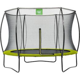 Gartentrampolin EXIT "Silhouette" Trampoline Gr. Ø 244 cm, grün (schwarz) Kinder mit Sicherheitsnetz