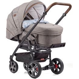 Kombi-Kinderwagen Gesslein "F4 Air+ mit Tragetasche C2 Compact, Stein meliert/Lama" schwarz (schwarz, tabac, stein meliert, lama) Baby Kinderwagen Kombikinderwagen Design & Handarbeit aus Deutschland