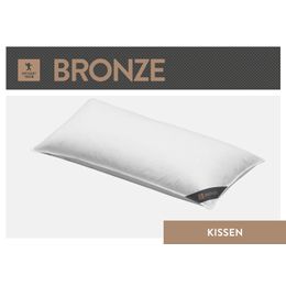3-Kammer-Kopfkissen Spessarttraum "Bronze", weiß, B:40cm L:80cm, Kopfkissen Bezug: 100% Baumwolle. Füllung Außenkammer: 90% Daunen, 10% Federn. Füllung Innenkammer: 100% Federn, Kopfkissen, hergestellt in Deutschland, allergikerfreundlich