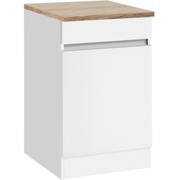 Spülenschrank Optifit "Roth" Schränke Gr. B/H/T: 50 cm x 88 cm x 60 cm, 1 St., Komplettausführung, grau (weiß, weiß, wildeichefarben) Breite 50 cm