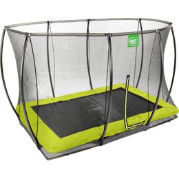 Bodentrampolin EXIT "Silhouette Ground" Trampoline Gr. B: 244 cm, grün (schwarz, limette) Kinder Ab 3-5 Jahren BxT: 244x366 cm, mit Sicherheitsnetz