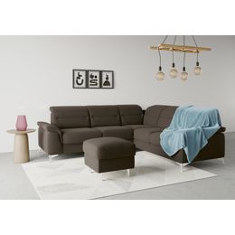 Sit & More Ecksofa SIT & MORE "Sinatra L-Form", braun (espresso), B:251cm H:85cm T:231cm, 90% Polyester, 10% Polyamid, Sofas, Ecksofa, optional mit Kopfteilverstellung und Armteilfunktion