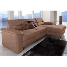 Sit & More Ecksofa SIT & MORE "Top Ascara L-Form", braun, B:251cm H:85cm T:165cm, NaturLeder;Luxus-Microfaser (100% Polyester), Sofas, Ecksofa, inklusive Boxspring/Federkern-Polsterung, komfortablem Federkern