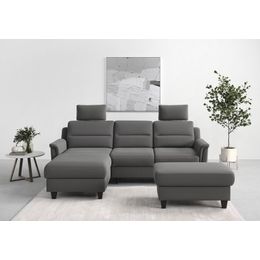 Sit & More Ecksofa SIT & MORE "Far&ouml; L-Form", grau, B:234cm H:90cm T:168cm, Sofas, Ecksofa, inklusive Federkern, wahlweise mit Bettfunktion und Bettkasten