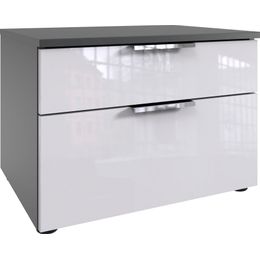 Nachtkommode wimex "level36 D by fresh to go" Sideboards Gr. B/H/T: 54 cm x 39 cm x 41 cm, 2 St., grau (korpus graphit, front lack weiß) mit soft-close Funktion und Lackfronten, 2 Schubladen