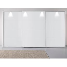 Schwebetürenschrank Rauch "Oteli" Schränke Gr. B/H/T: 368 cm x 214 cm x 68 cm, mit LED-Beleuchtung, 3 St., weiß Schwebetürenschränke und Schiebetürenschränke inkl. Passepartout optional mit Beleuchtung