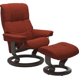 Fußhocker stressless "Mayfair" Hocker Gr. B/H/T: 55 cm x 38 cm x 39 cm, ROHLEDER Stoff Q2 FARON, Classic Base Wenge, rot (rust q2 faron) mit Classic Base, Gestell Wenge