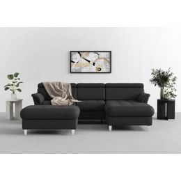 Sit & More Ecksofa SIT & MORE "Marano L-Form", grau (anthrazit), B:257cm T:166cm, 100% Polyester, Sofas, Ecksofa, inklusive Kopfteilverstellung, wahlweise mit Bettfunktion, Bettkasten